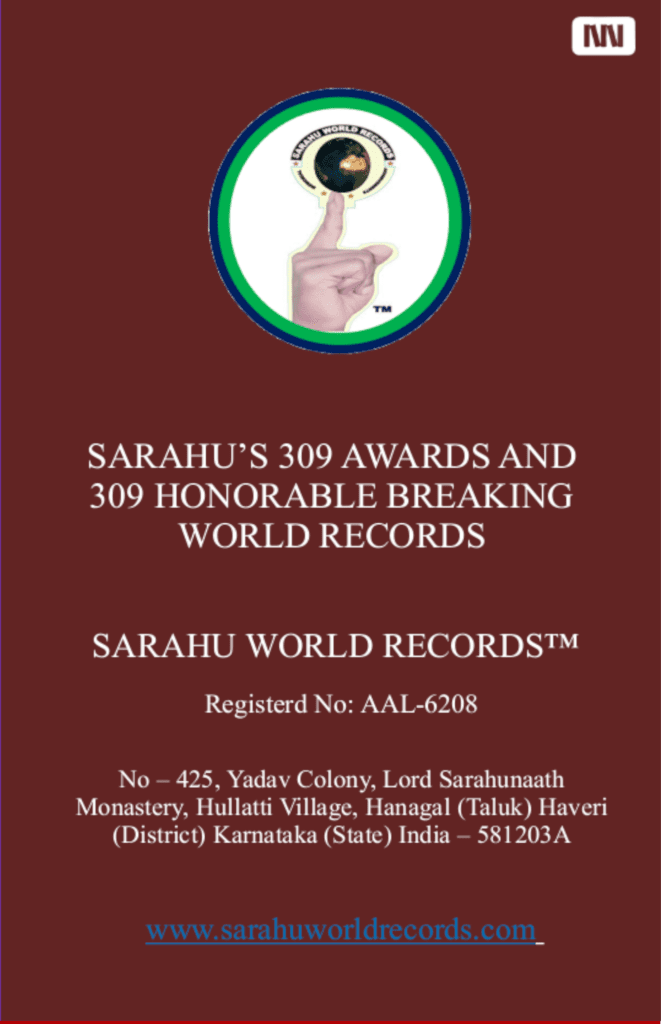 Sarahu’s 309 Awards And 309 Honourable Breaking World Records – Novel ...